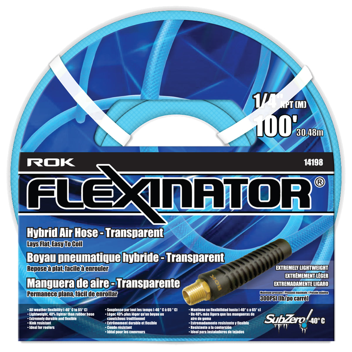 1/4" X 100’ FLEXINATOR PU HYBRID AIR HOSE CLEAR | wetrans